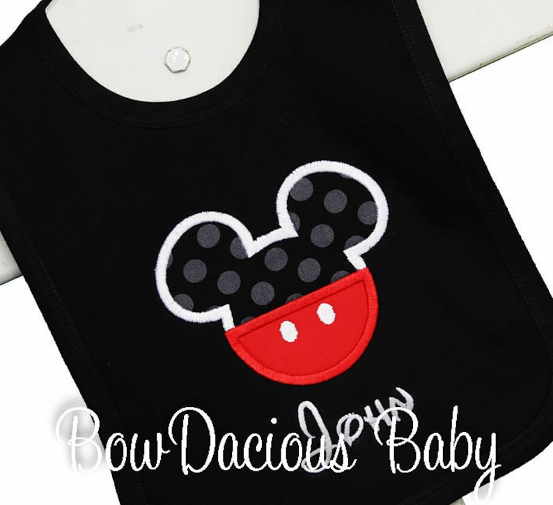 Mickey Mouse Bib Custom Mickey Mouse Bib Mickey Vacation | Etsy