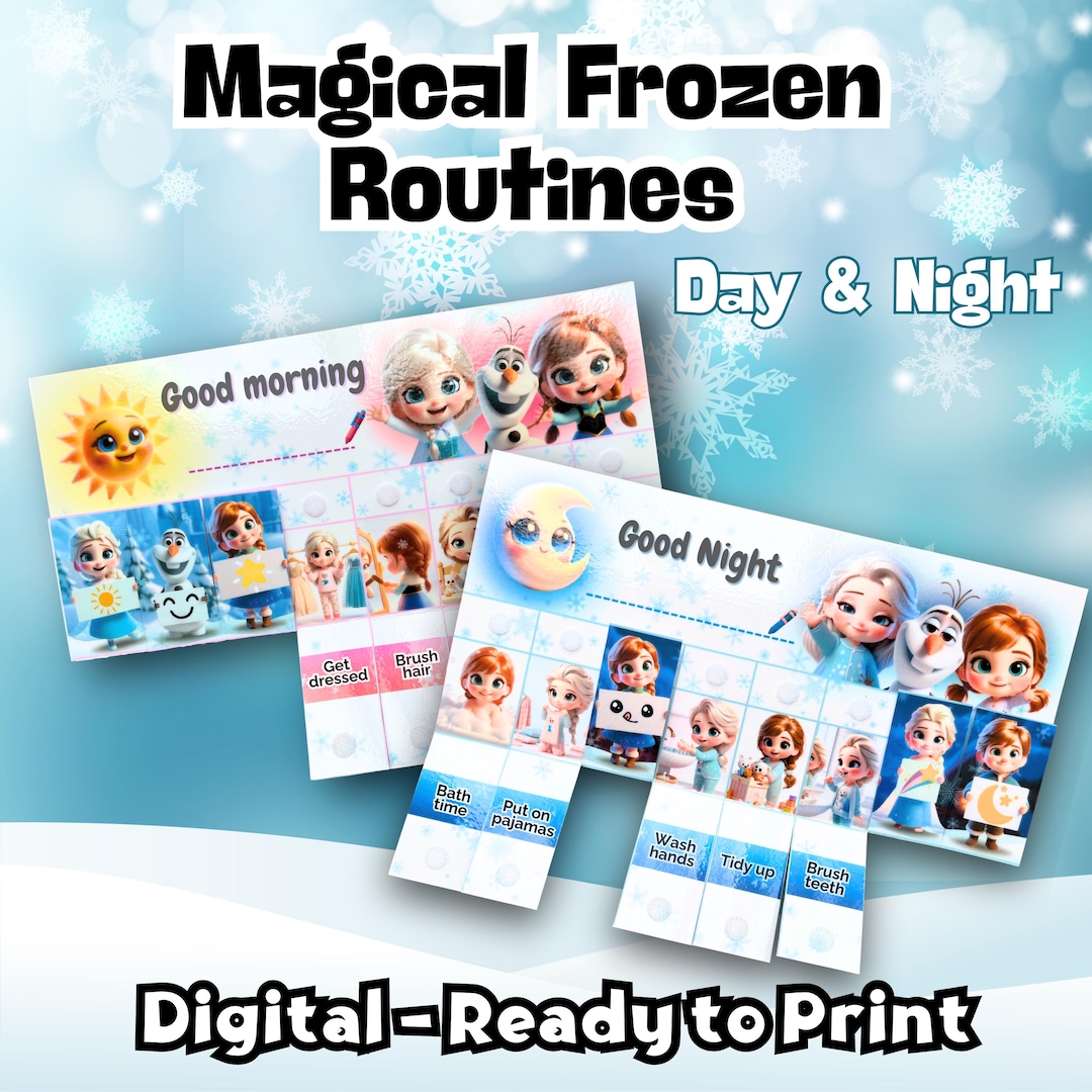 Kids Routine Charts – Day and Night Printable PDF – Fun Visual Schedule ...