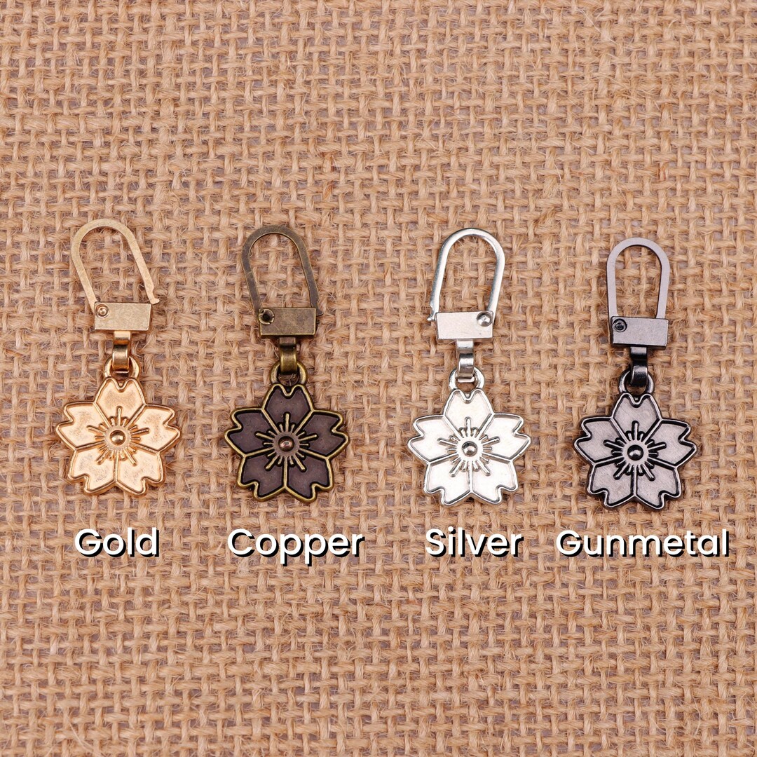 Metal Cherry Blossom Zipper Pull Flower Zipper Puller, Zip Puller Tap ...