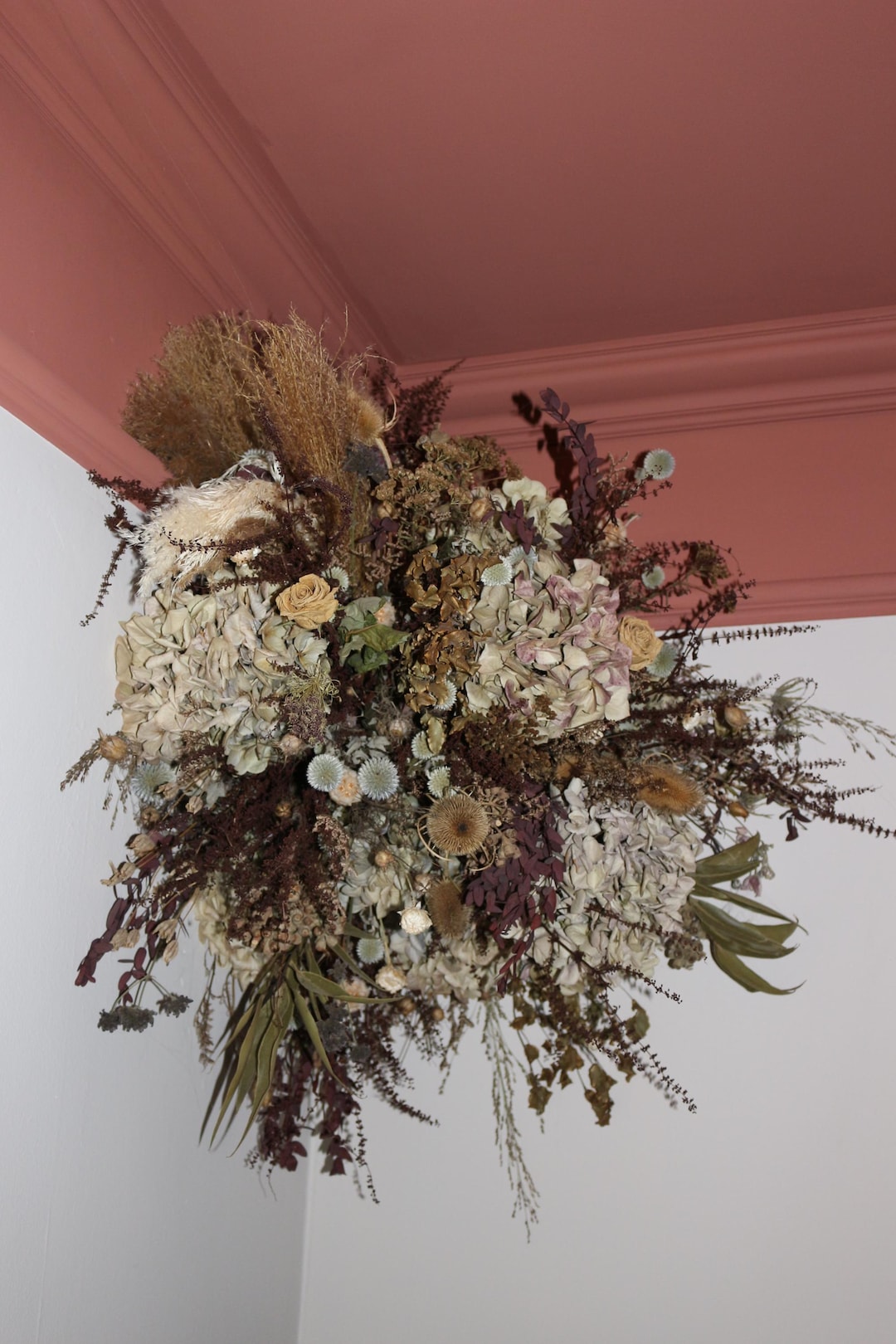 Dried Floral Hanging Display Using Natural Materials. Long Lasing, Low ...