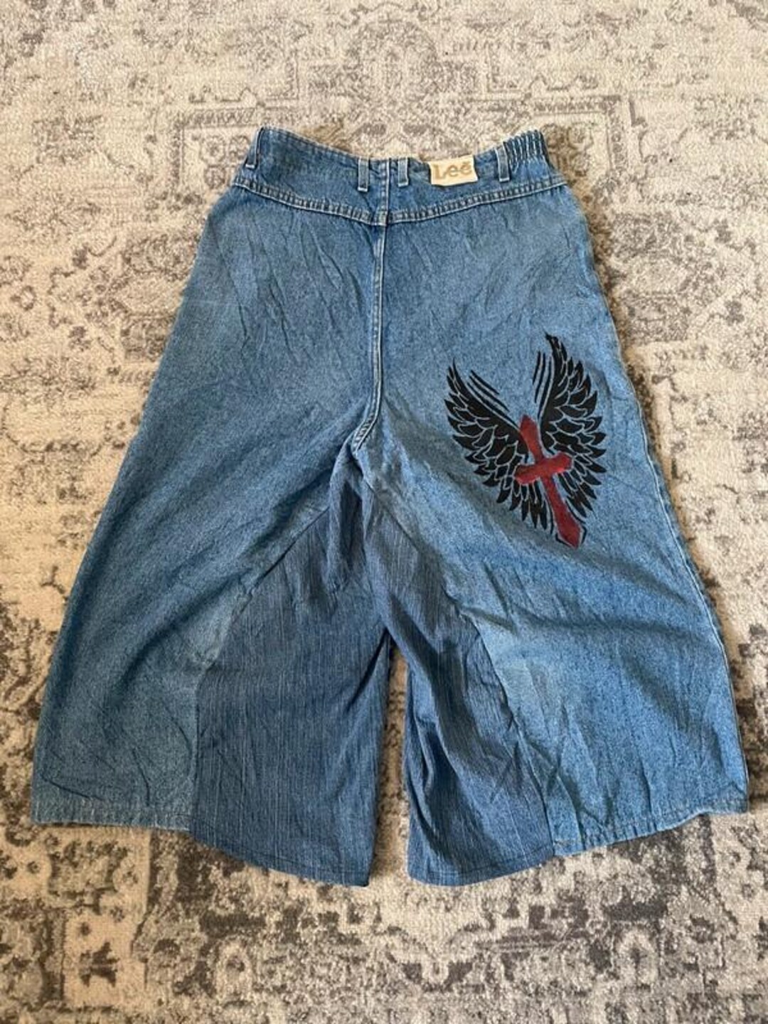 Big Jorts Baggy Shorts, Large Handmade Style, JNCO Y2k Embroidered Hip ...