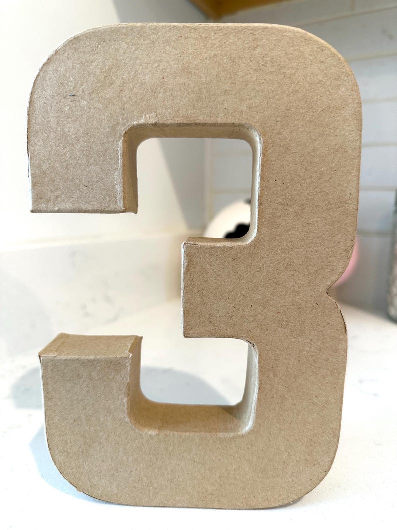 4 Inch Paper Mache Letters Numbers A to Z Paper Mache Numbers DIY ...