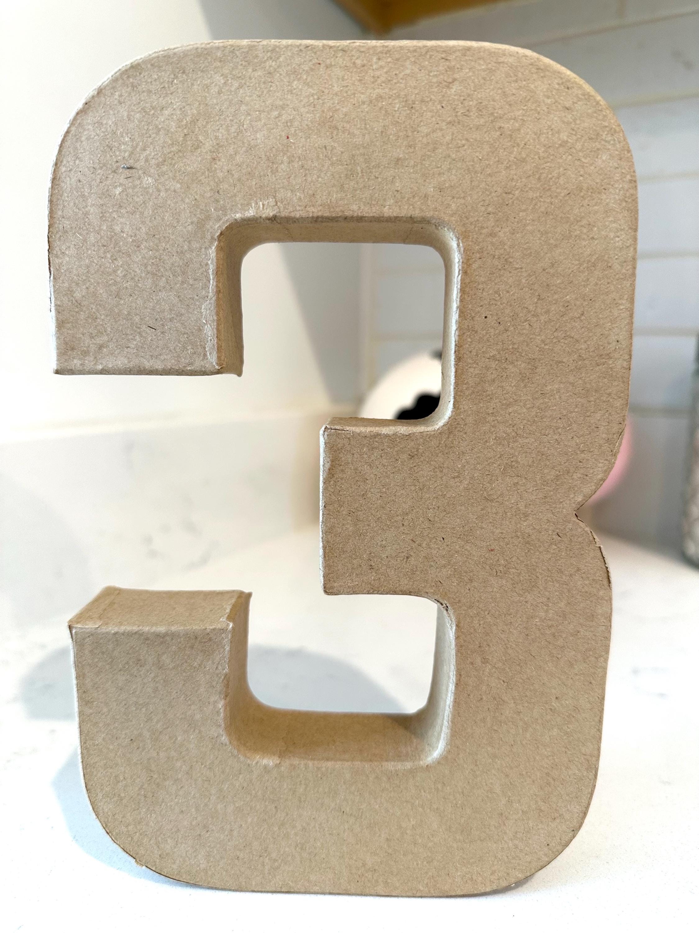4 Inch Paper Mache Letters Numbers A to Z Paper Mache Numbers DIY ...