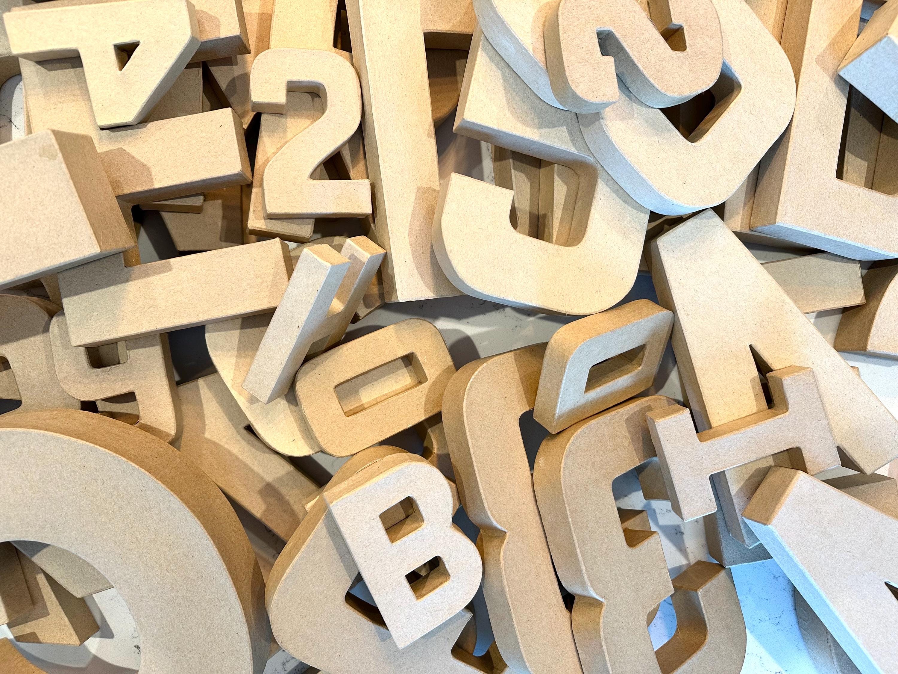 4 Inch Paper Mache Letters Numbers A to Z Paper Mache Numbers DIY ...