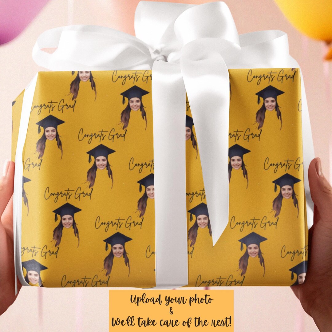 Custom Face Wrapping Paper: Personalized Grad Gift, Photo Wrap - Etsy