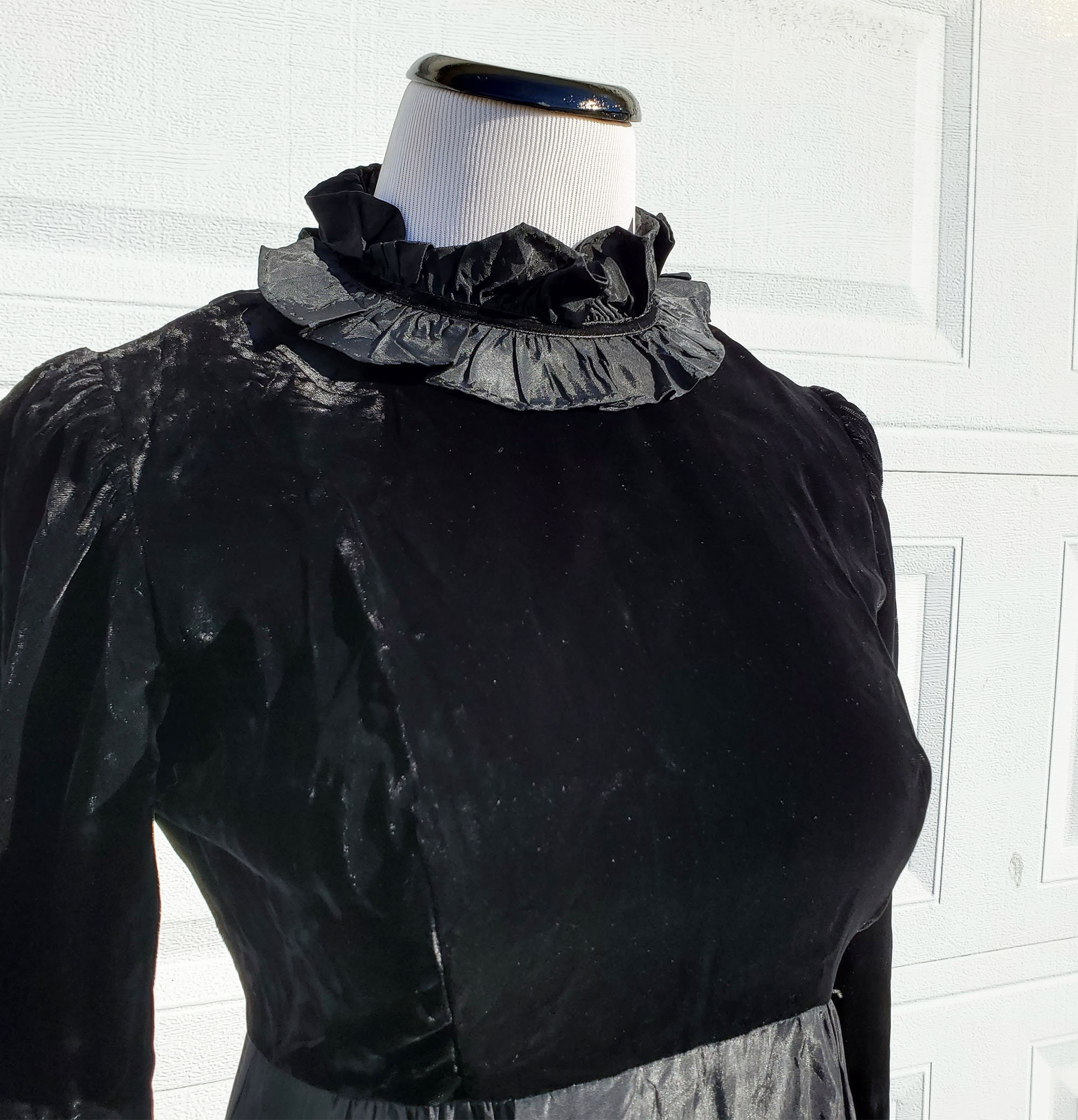 Black Velvet Goth Empire Waist Ruffle Gown Maxi Dress - Etsy