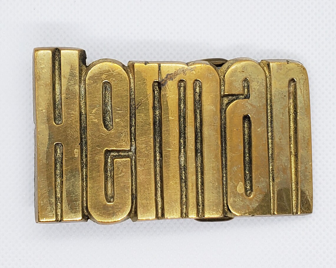 Herman Belt Buckle 70's Brass - Etsy