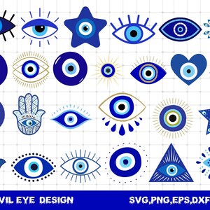 Evil Eye Svg Bundle, High Quality Evil Eye Png, Ojo Turco, Hamsa Svg, Evil Eye Clipart, Instant ...
