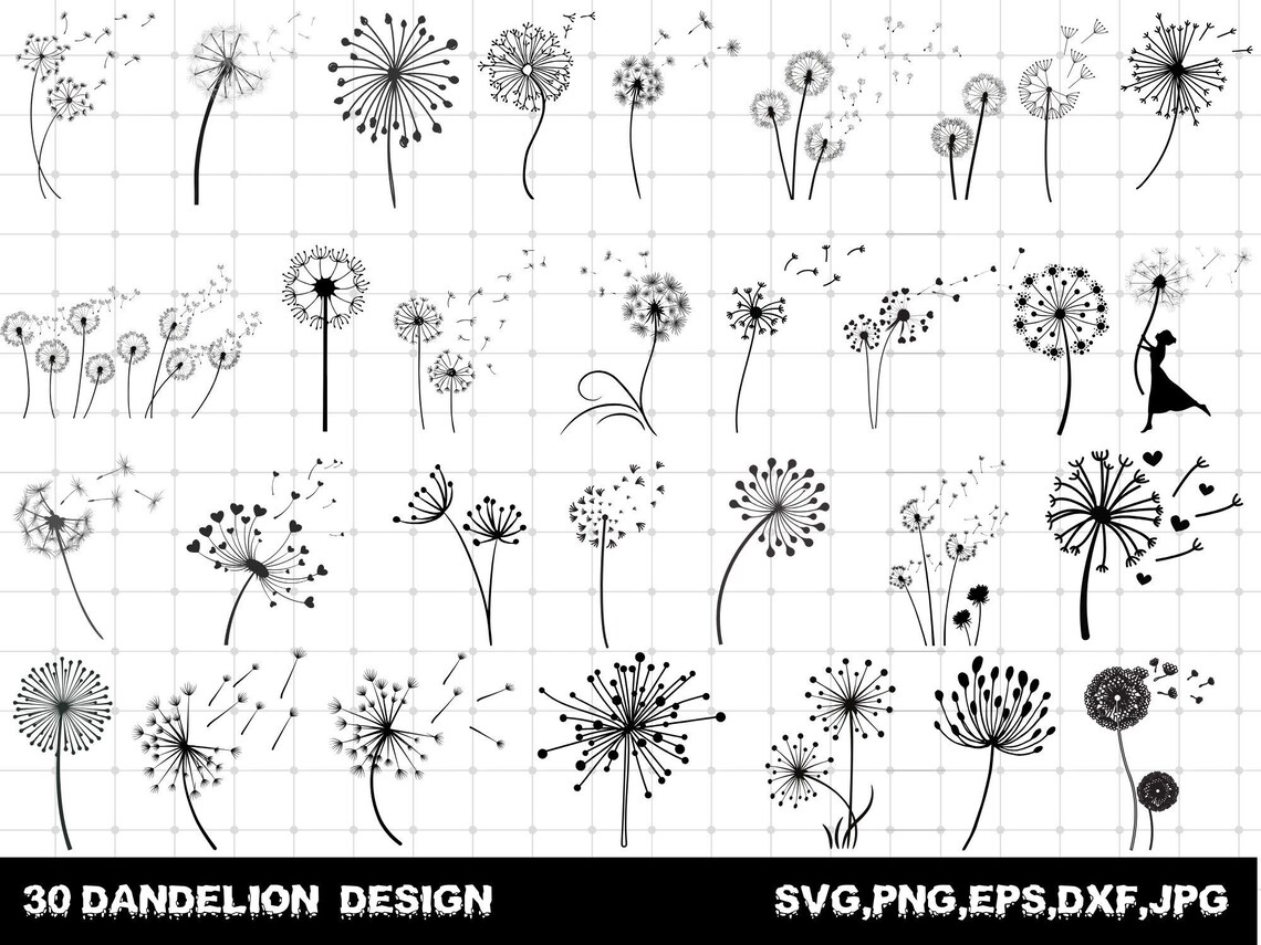 Dandelion Svg Bundle, Dandelion Svg, Cut Files for Cricut, Silhouette ...