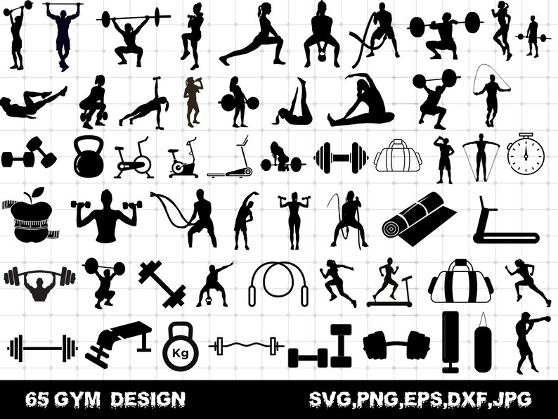 Gym SVG Bundle, Gym PNG Bundle, Gym Clipart, Gym SVG Cut Files Cricut ...