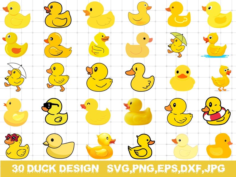 Duck Svg Bundle, Rubber Ducky Svg, Rubber Duck Svg, Duck Clipart, Duck ...