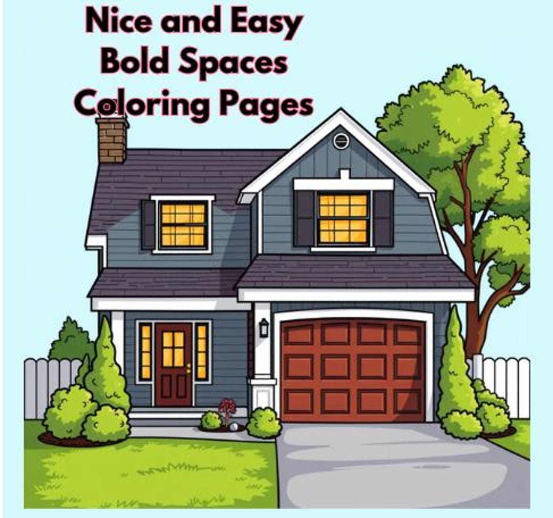 Nice and Easy Bold Spaces Coloring Pages, 15 Pages - Etsy