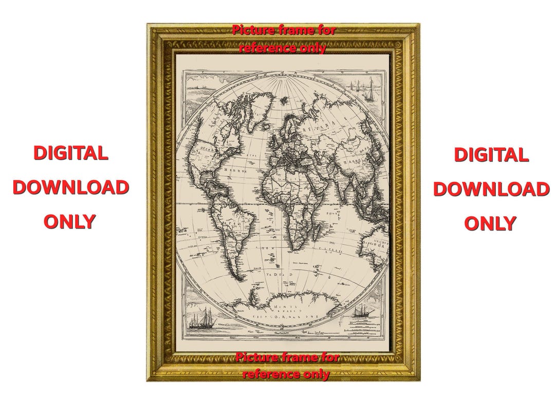 World Map Art in a Digital Print - Map of the World Picture - Own Instantly - Etsy