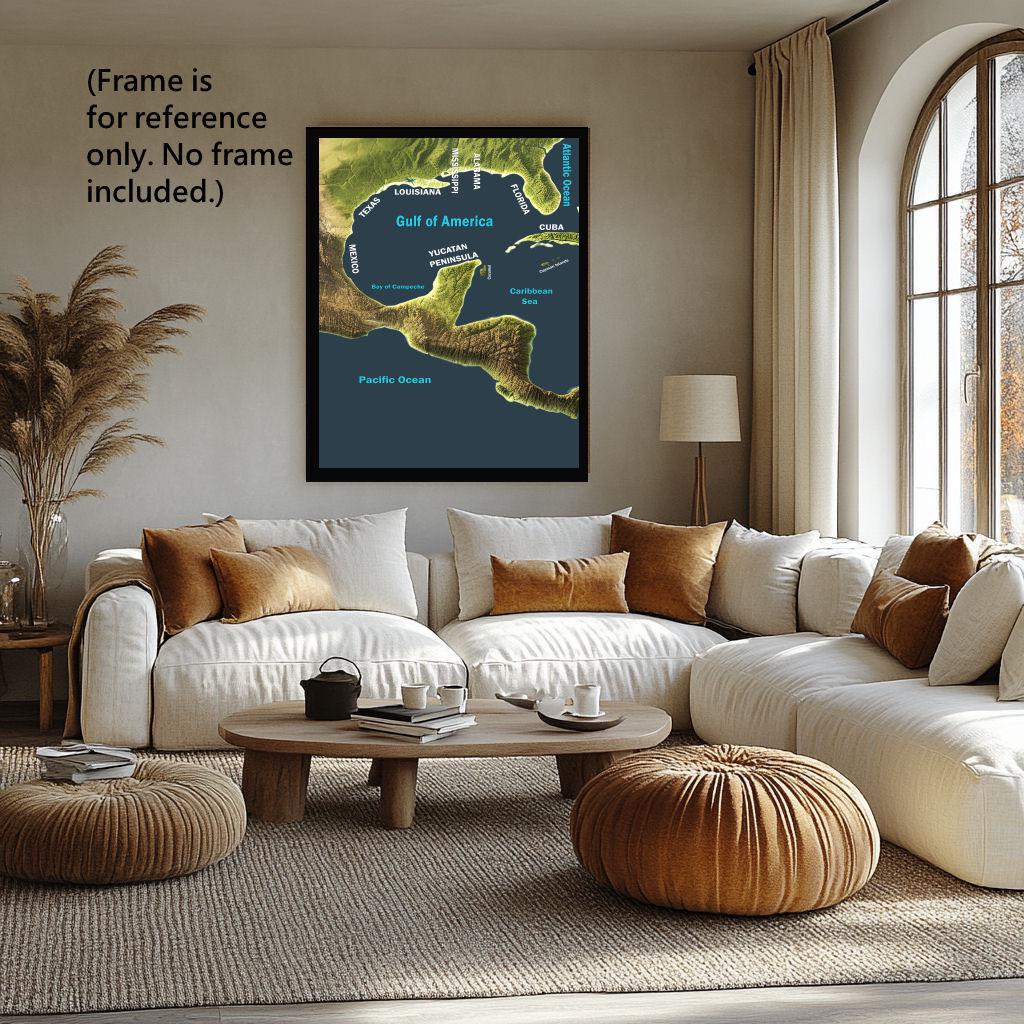 America Gulf Map Gulf of America Map Print Caribbean Sea Map Nautical ...