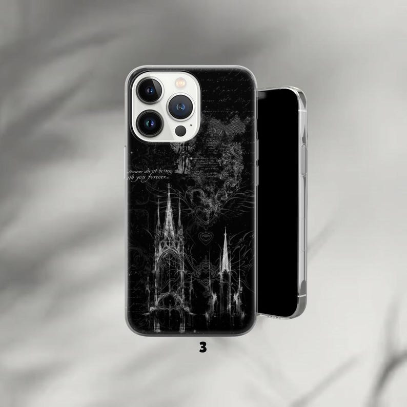 Dark Gothic Phone Case, Edgy Aesthetic Cover for iPhone 17, 16, 15, 14 ...