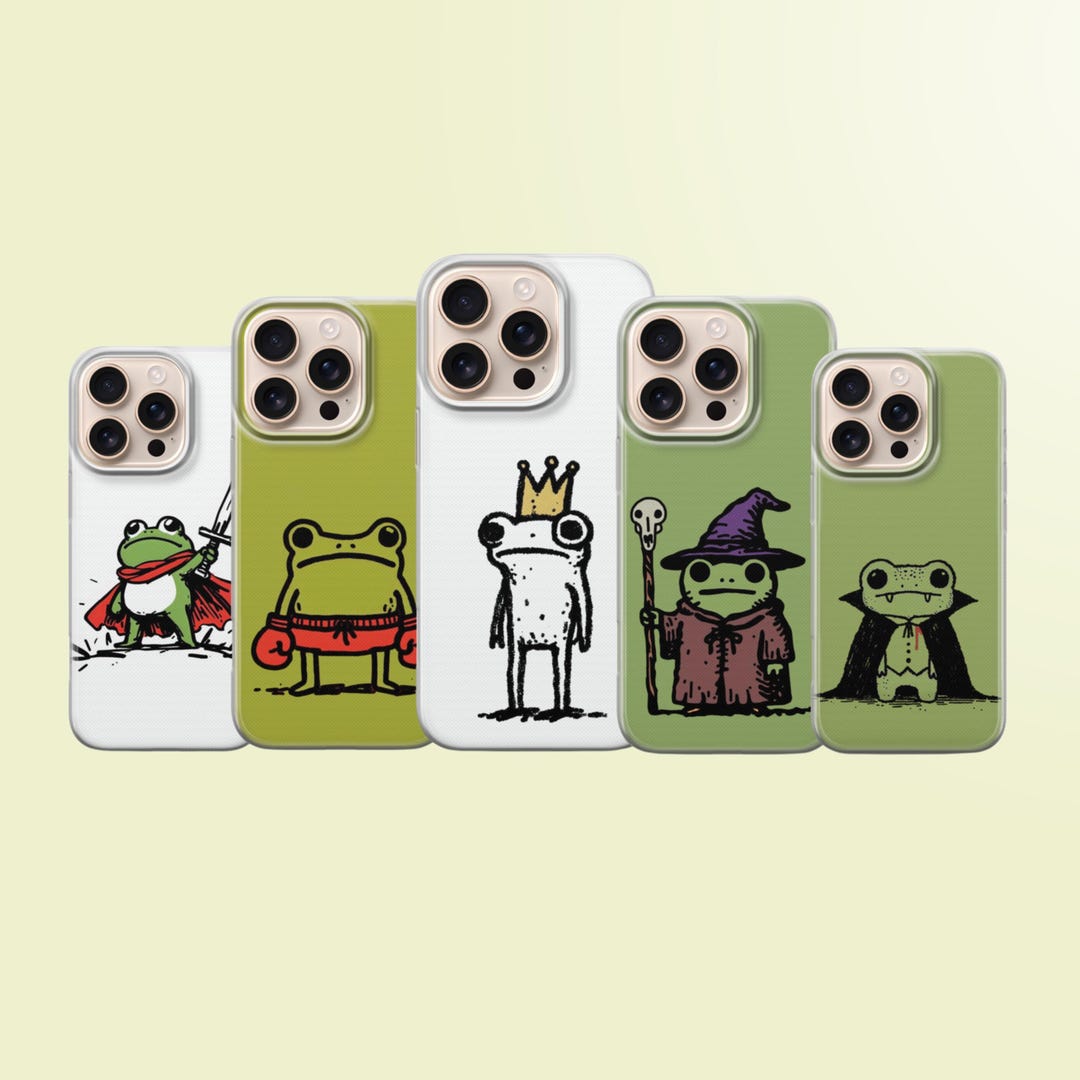Cute Frog Phone Case Funny Aesthetic Cover for iPhone 17 Pro Max 16 15 ...
