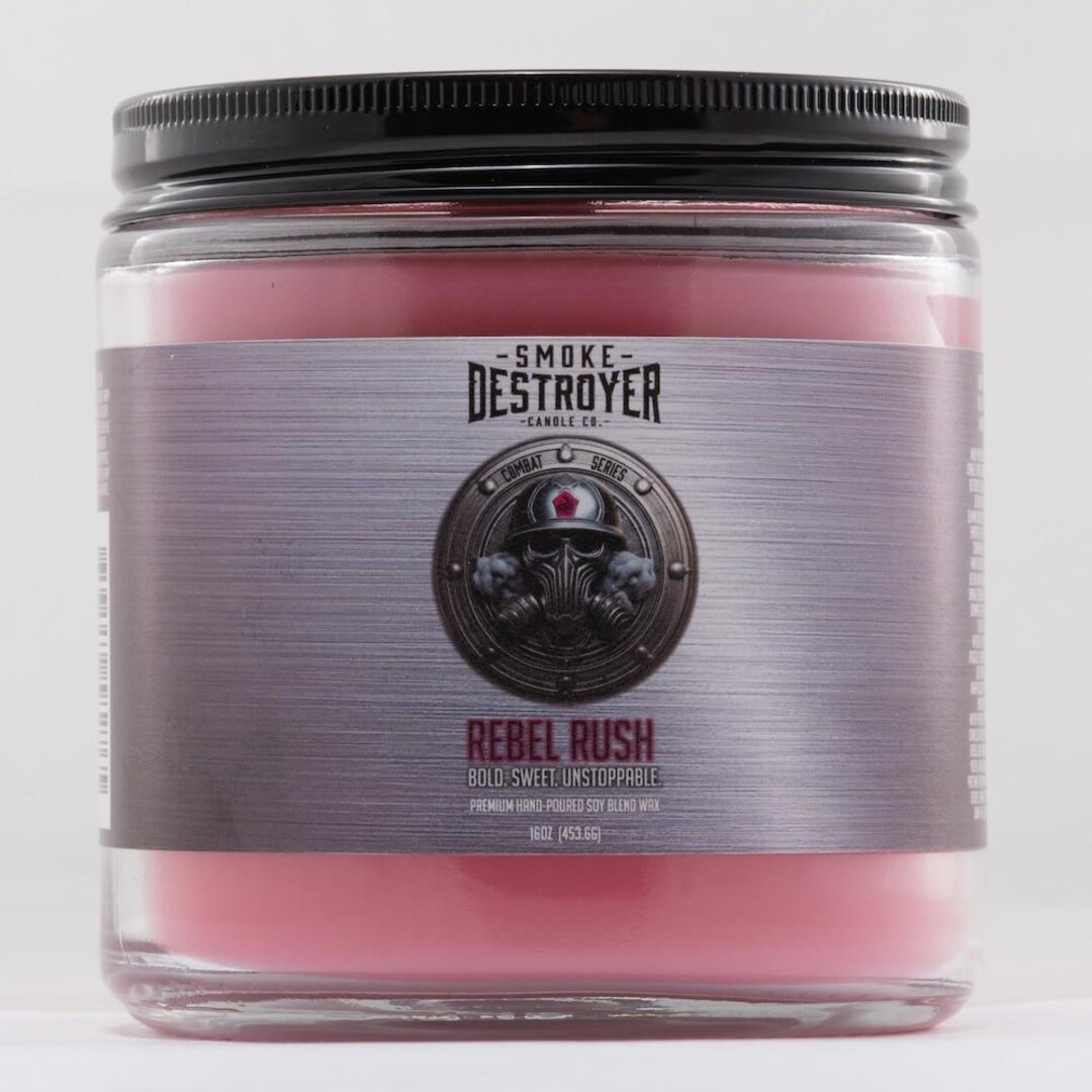 Smoke Destroyer: Combat Series Wood Wick Candle 16oz Rebel Rush - Etsy