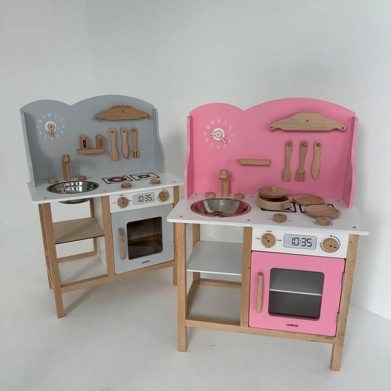Little Chef Wooden Montessori Play Kitchen – Pretend Cooking Toy for ...
