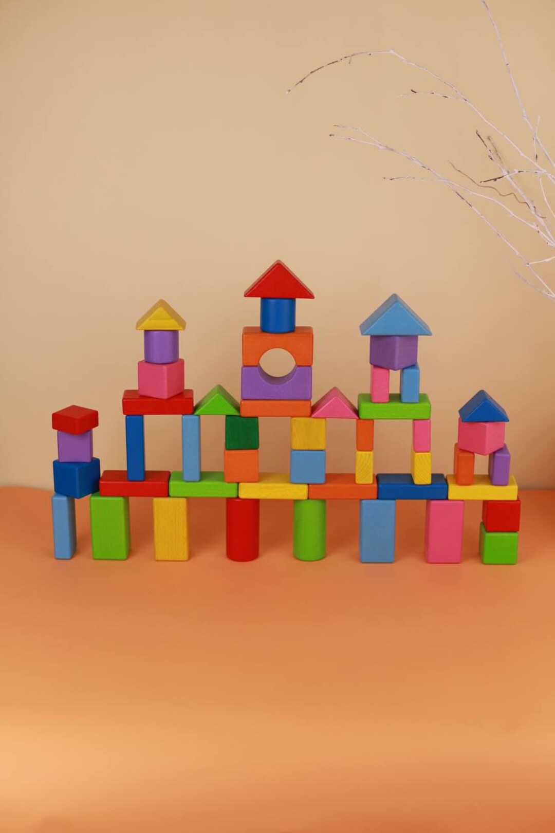 Wooden Stacking Blocks Toy – Montessori Building Blocks for Toddlers ...