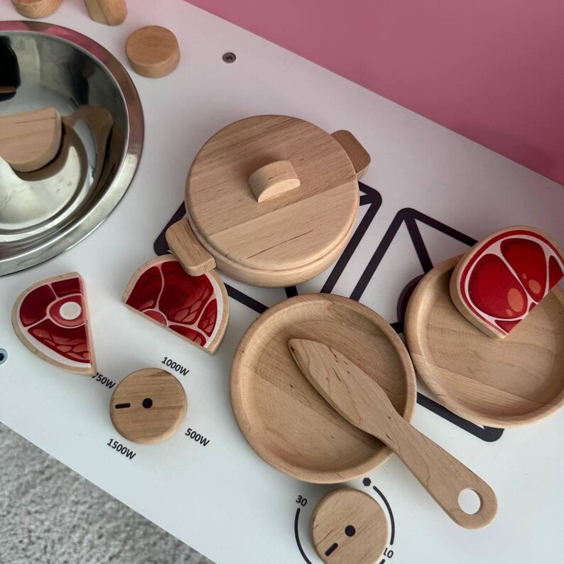 Little Chef Wooden Montessori Play Kitchen – Pretend Cooking Toy for ...