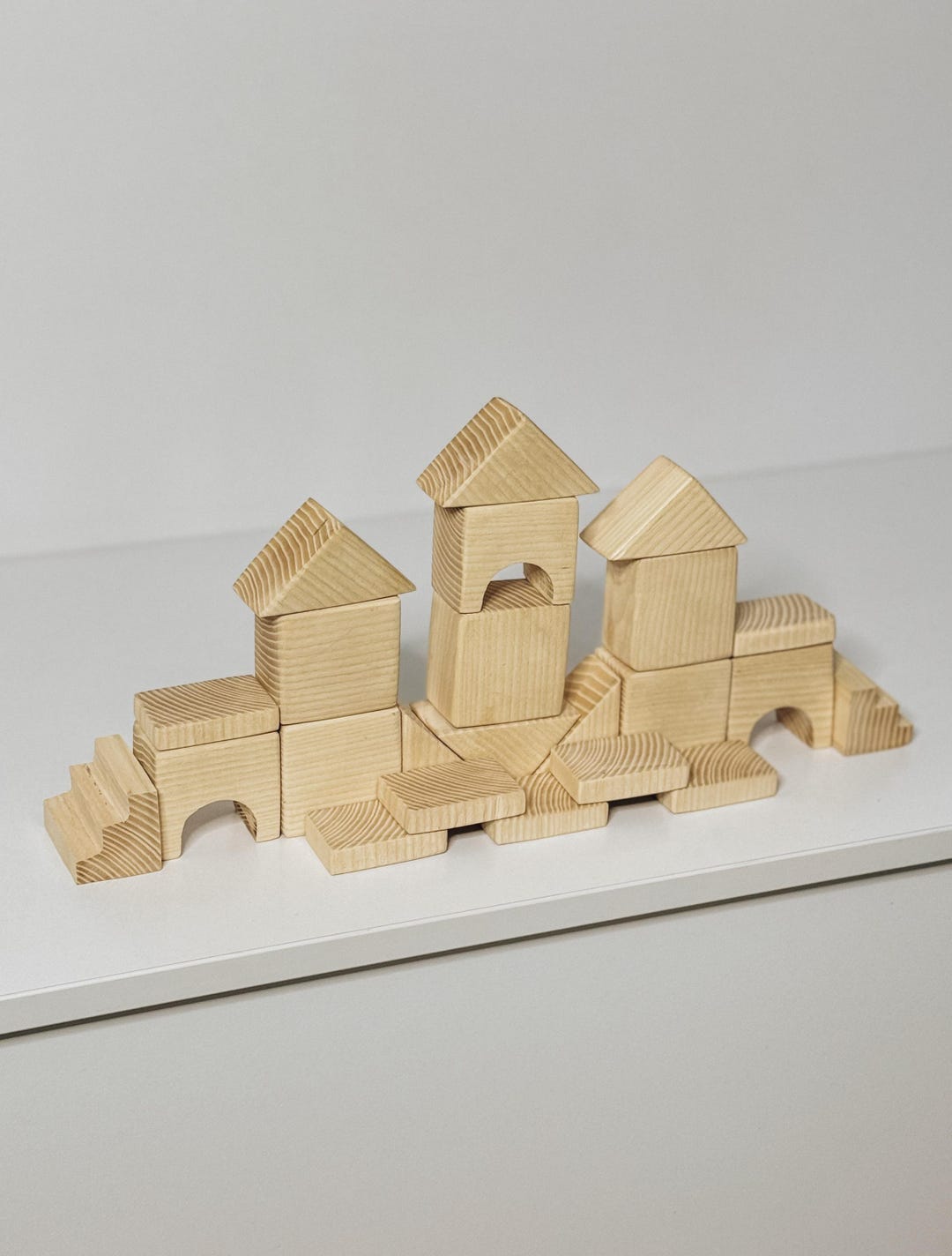 Montessori Wooden Blocks – Eco Toy for Toddlers, Handmade Stacking Set ...