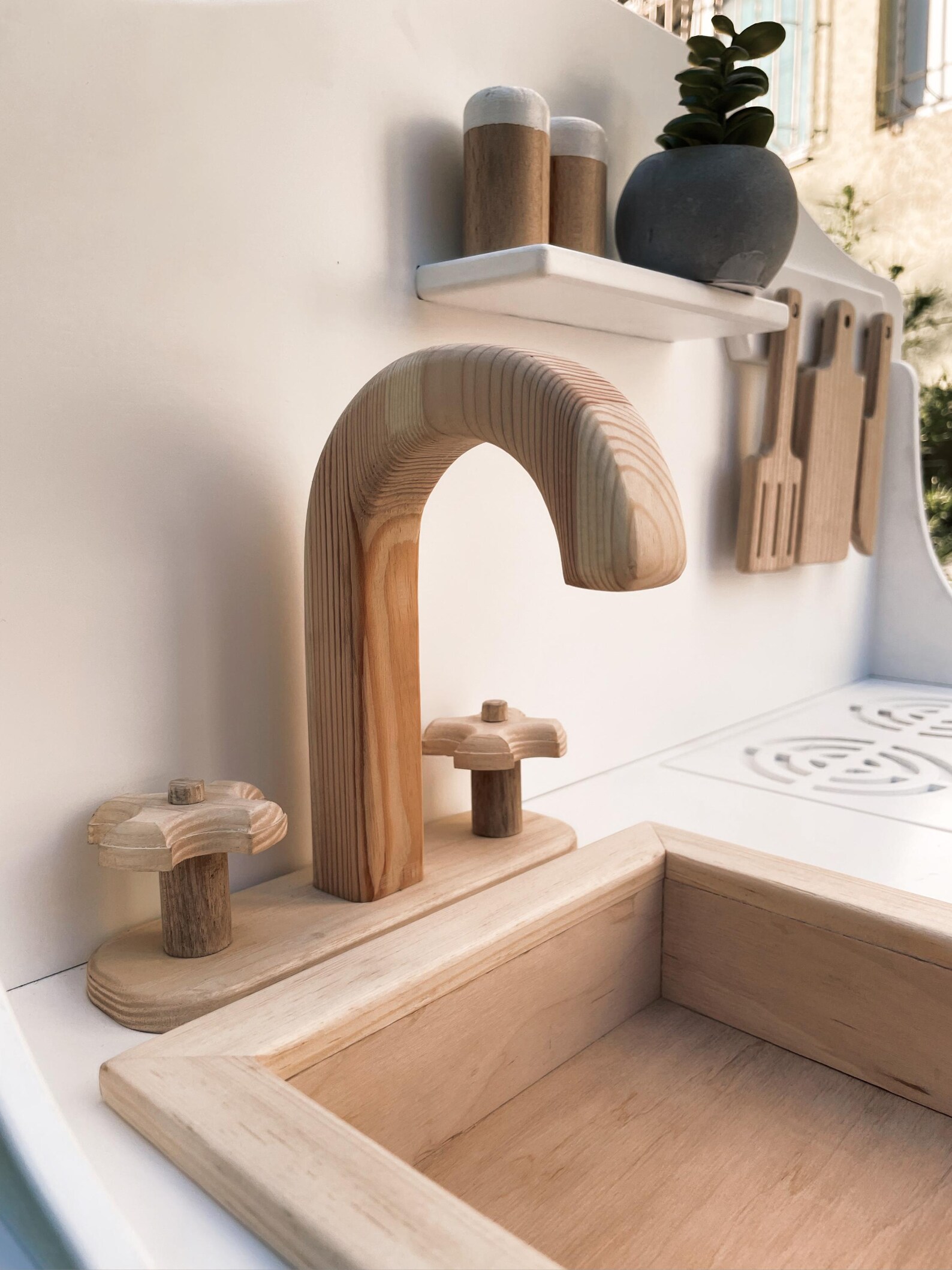 Montessori Play Kitchen – Wooden Toddler Kitchen Set, Pretend Cooking ...