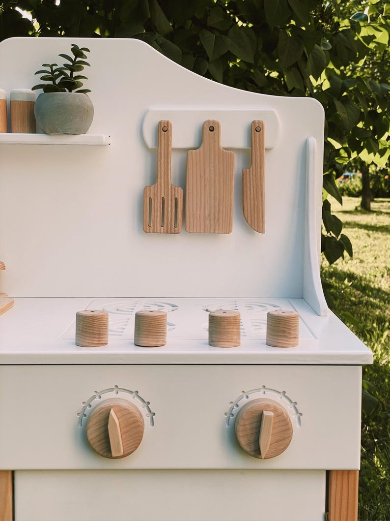 Montessori Play Kitchen – Wooden Toddler Kitchen Set, Pretend Cooking ...