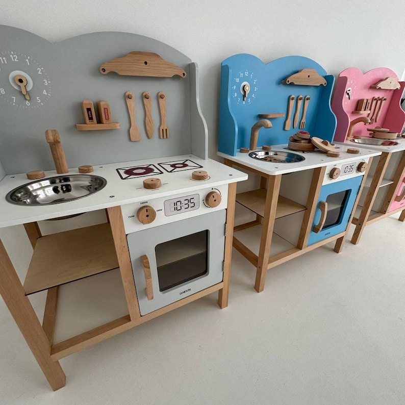Little Chef Wooden Montessori Play Kitchen – Pretend Cooking Toy for ...