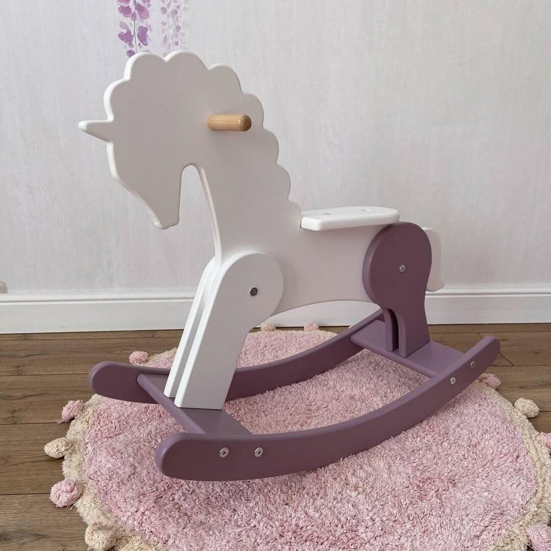 Handmade Wooden Rocking Horse Toy – Baby Rocker, First Birthday Gift ...