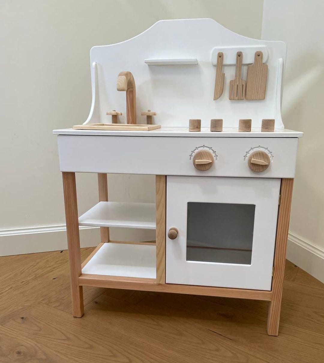 Montessori Play Kitchen – Wooden Toddler Kitchen Set, Pretend Cooking ...