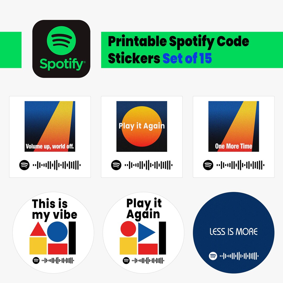 Printable Spotify Code Stickers - Etsy