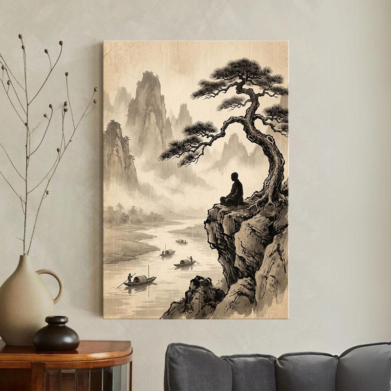 Japanese Monk Art Wall - Etsy
