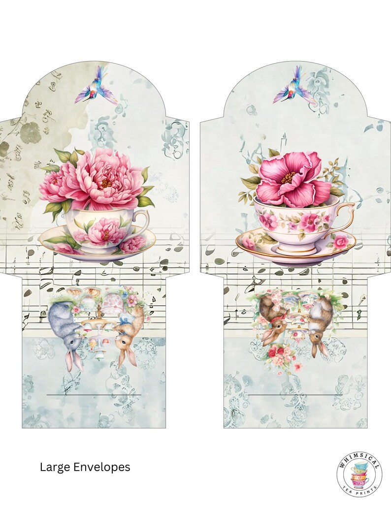 Pink Floral Printable Tea Bag Envelopes Matching Box - 10 Elegant ...