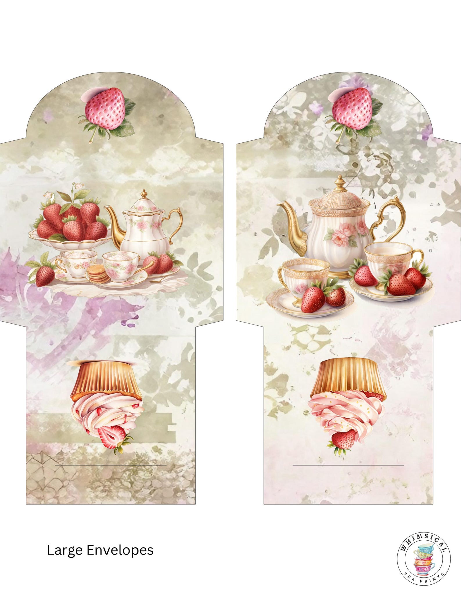 Strawberry Dreams Printable Tea Bag Envelopes & Matching Box - 10 ...