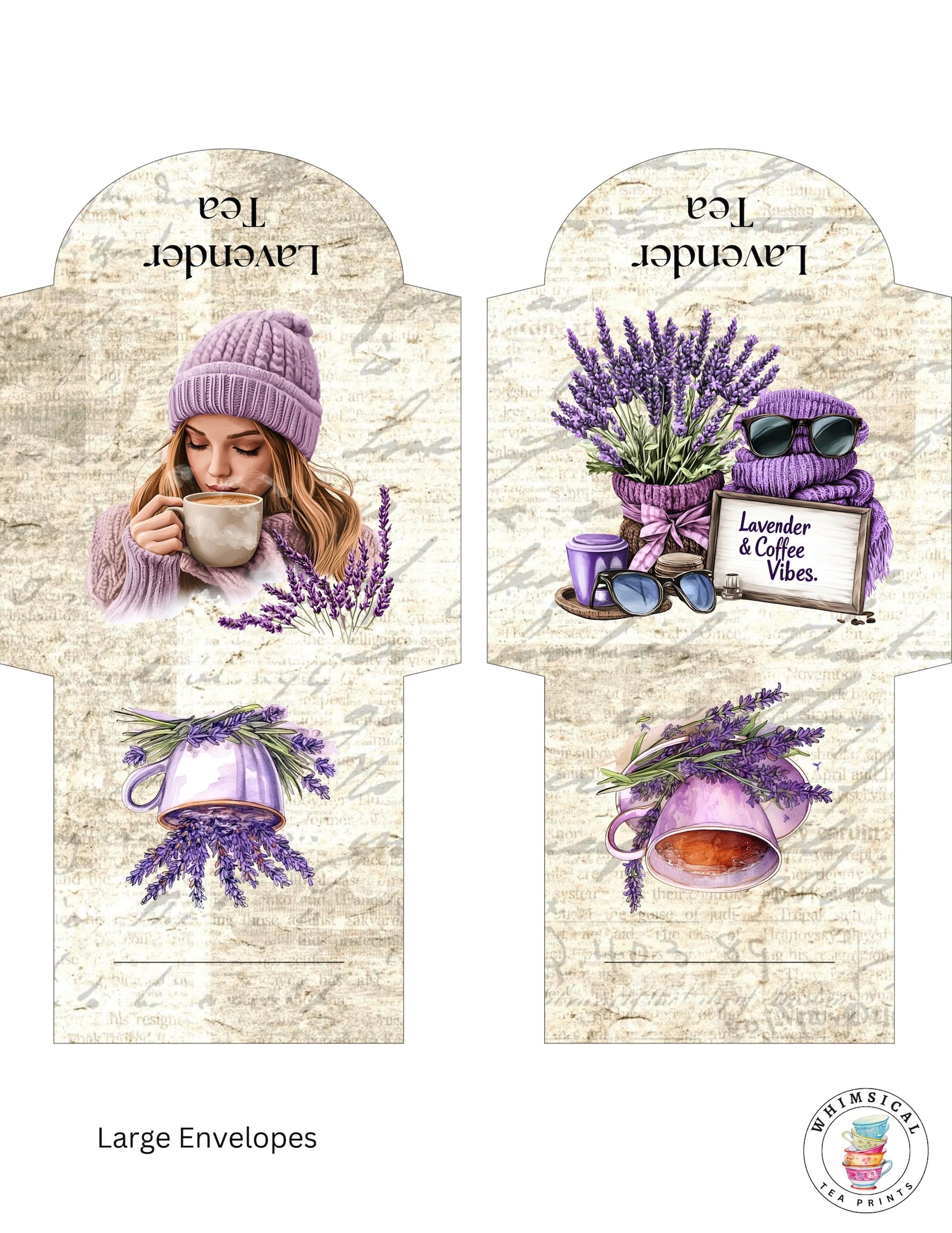 Lavender Dreams Printable Tea Bag Envelopes With Matching Box - 10 ...