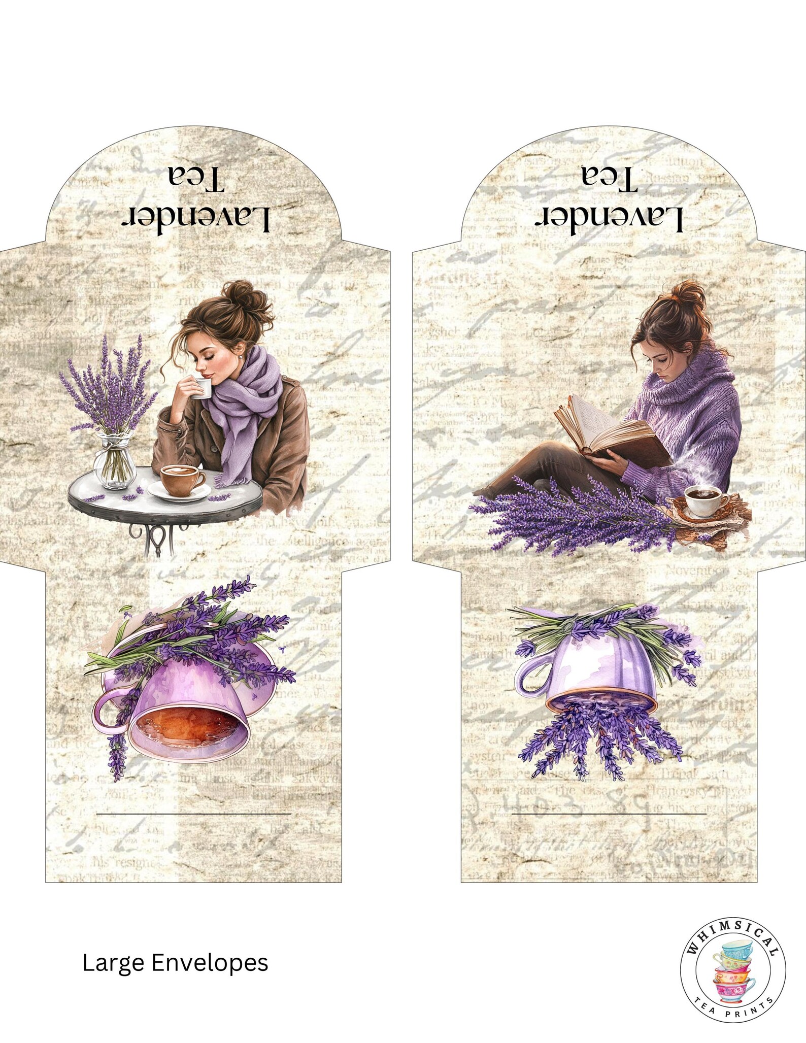 Lavender Dreams Printable Tea Bag Envelopes With Matching Box - 10 ...