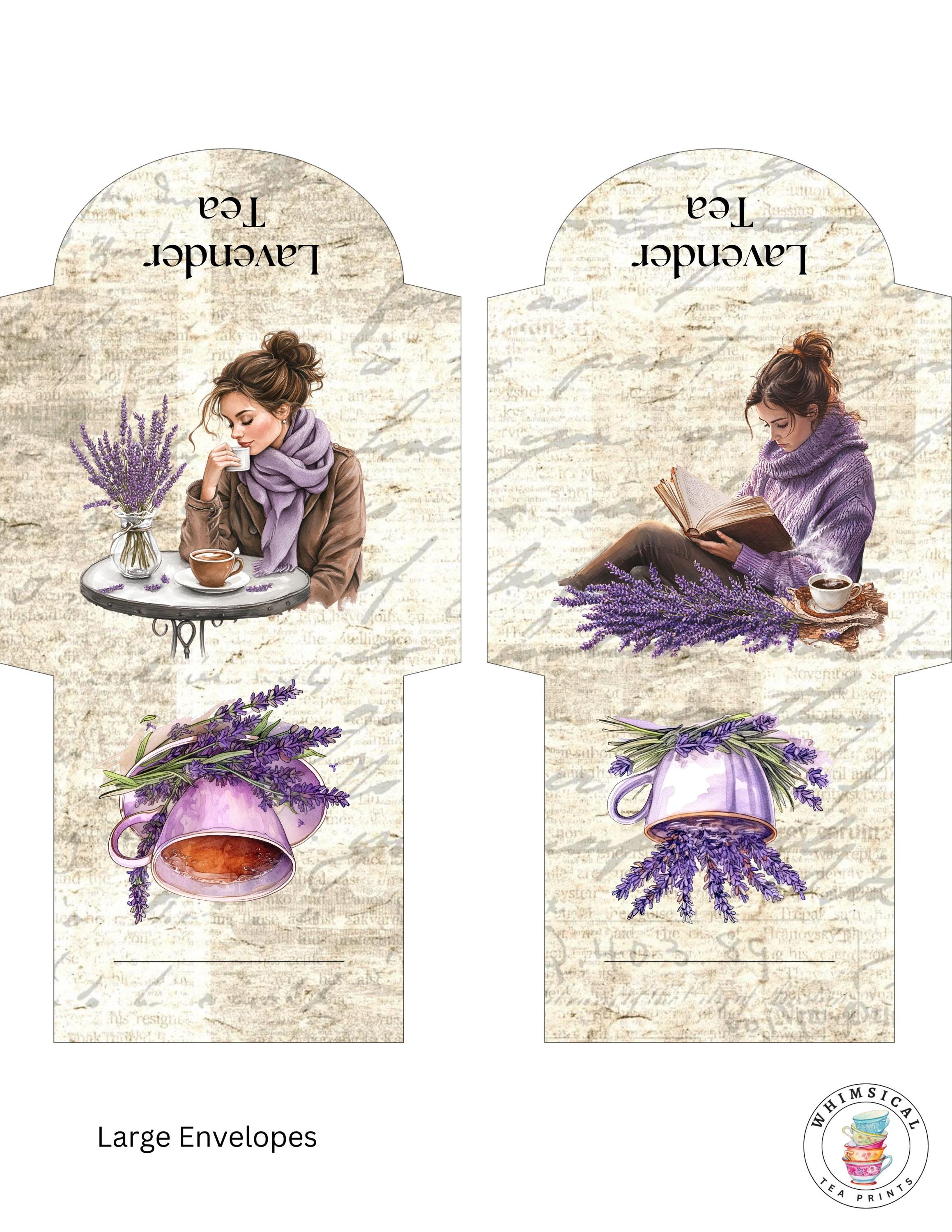 Lavender Dreams Printable Tea Bag Envelopes With Matching Box - 10 ...