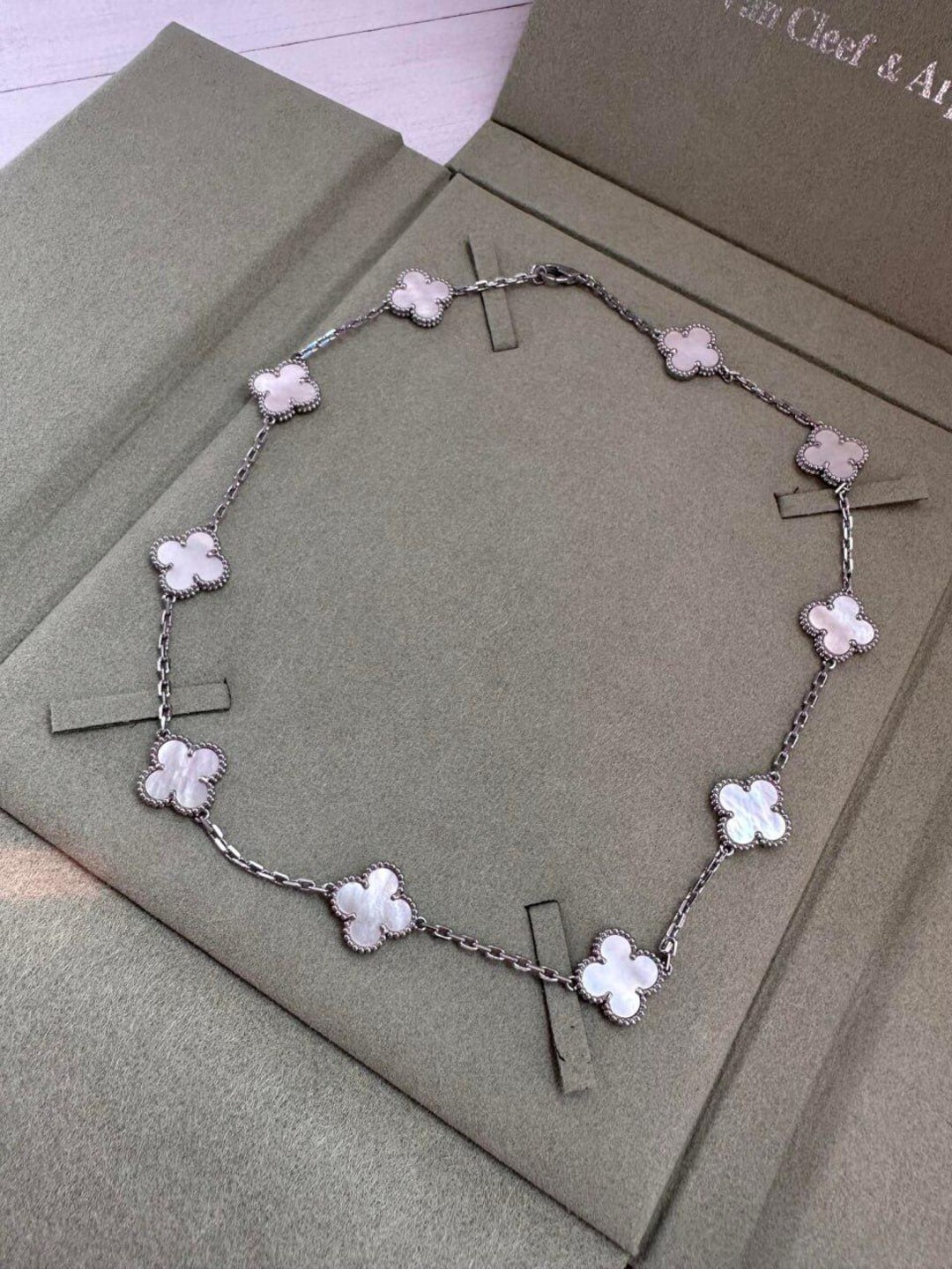 Van Cleef & Arpels White Gold Charming Necklace - Etsy