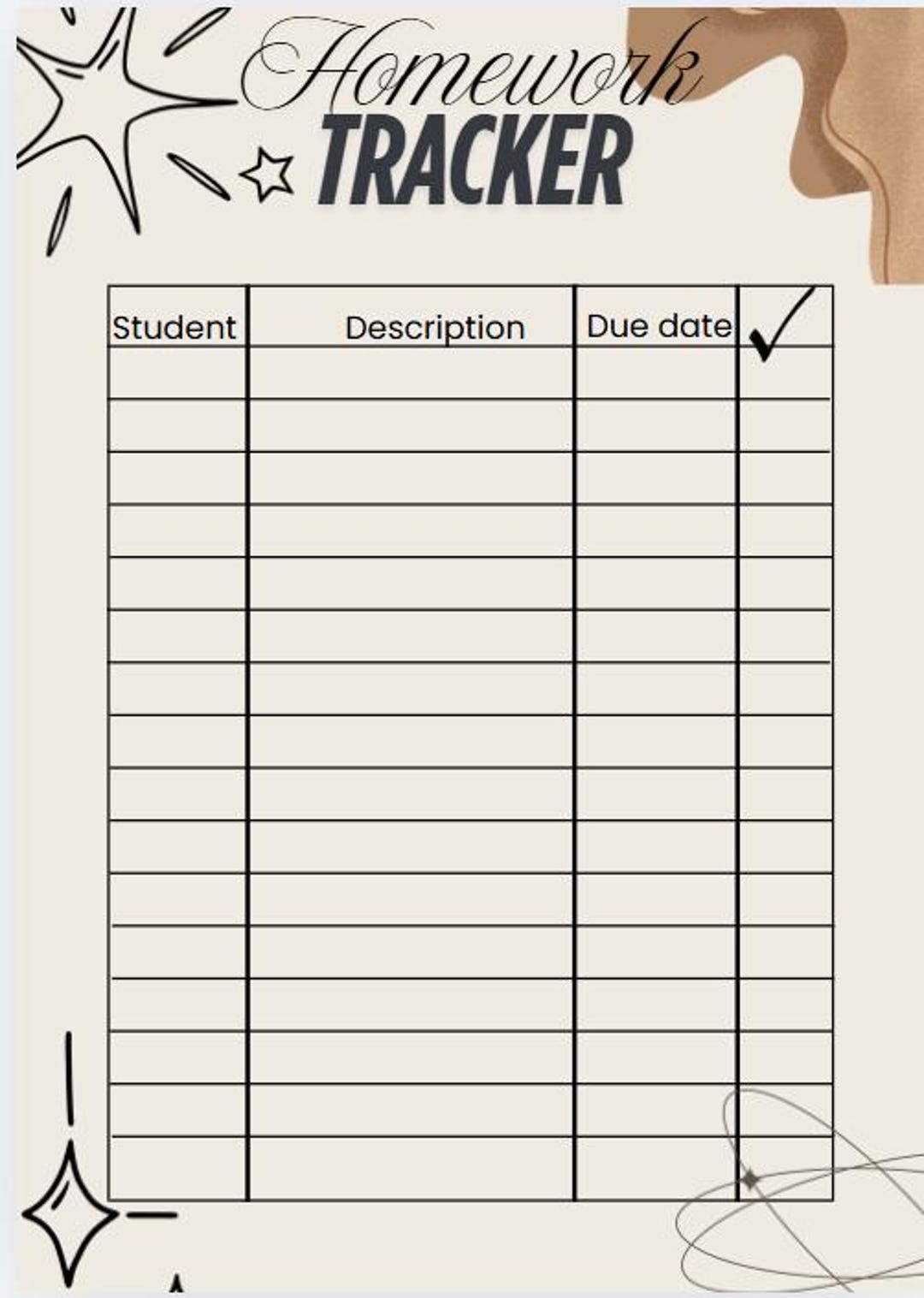 Editable Homework Data Sheet for Teachers – Student Progress Log - Etsy