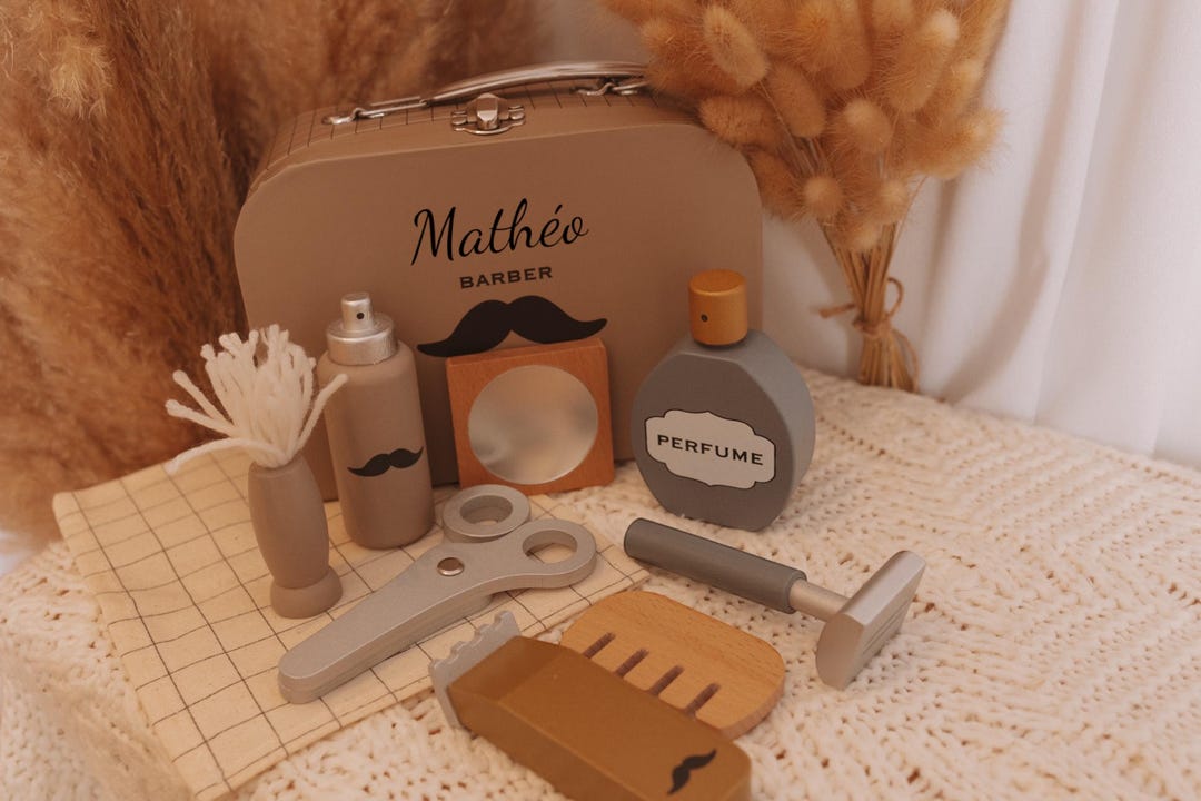 Wooden Barber Box for Children, Birthday Gift, Wooden Games - Etsy