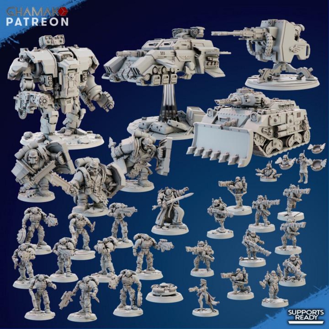 Ghamak Sci-fi STL Pack June 2023. Sci-fi Miniatures Robots, Vehicles ...
