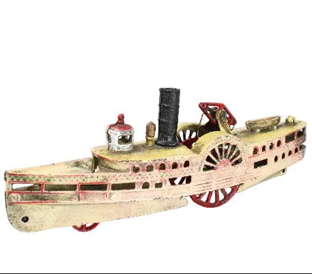1890's Wilkens/kingsbury Cast Iron Paddle Boat Steamer - City of New ...