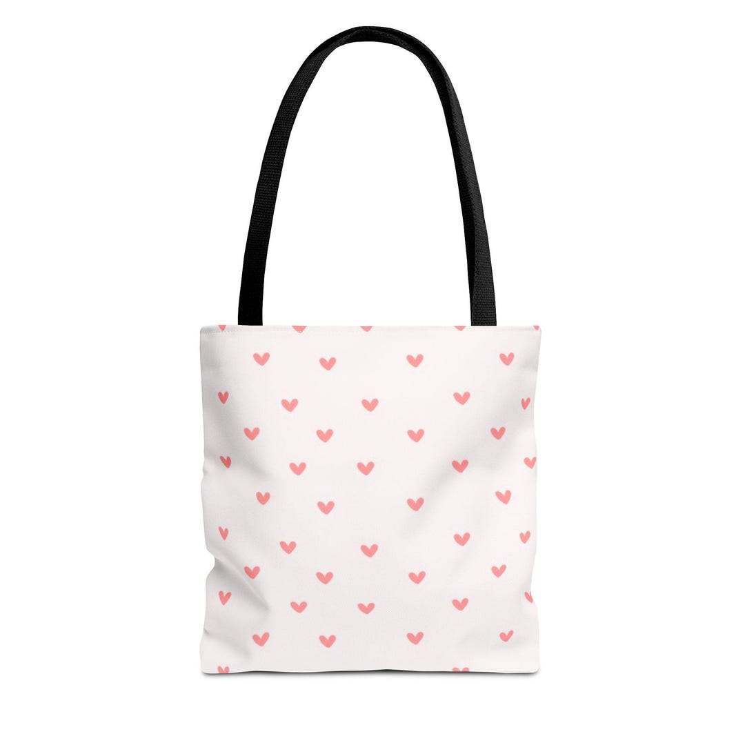 Cute Heart Pattern Tote Bag, Perfect for Everyday Use, Valentine's Day ...