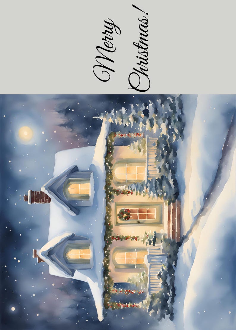 Snowy Winter Scene - Christmas Cards Designs, Set of 3, Blank Inside - Etsy