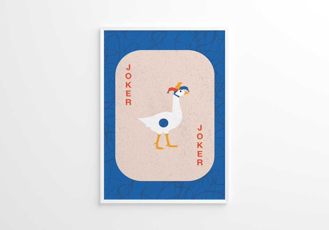 Goose Joker Playing Card Art Print – Cut Paper Illustration – Funny ...