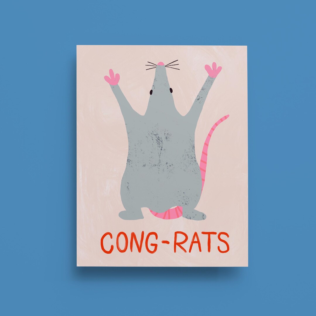 Cong-rats! Congratulations – Funny Celebration Greeting Card - Etsy