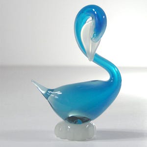 Alabastro Blue Glass Duck Murano Bird Archimede Seguso Italy 1960s ...