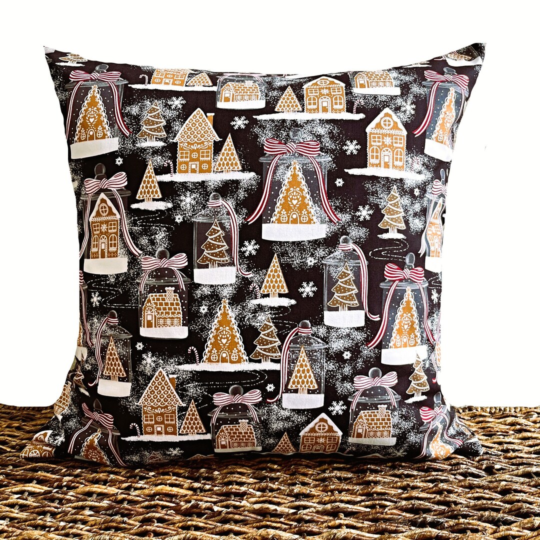 Gingerbread House Pillow Cover Cushion Christmas Throw Pillow Christmas ...