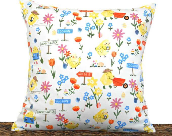 Chicks Easter Pillow Cushion Floral Eggs Tulips Yellow - Etsy