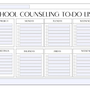 Weekly Planner for School Counselors - Etsy